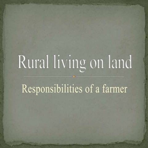 Unit 1 Lesson 2 Rural living on land | PPTX