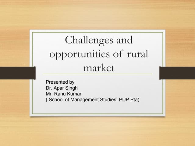 Challenges and strategies in Rural Marketing | PDF