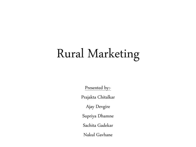 Rural vs. urban marketing | PPTX