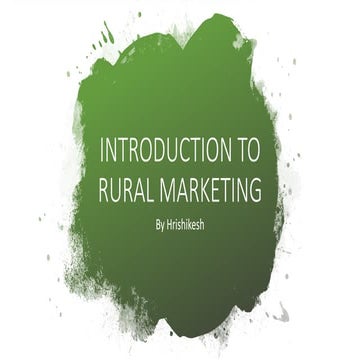 Introduction to Rural Marketing | PPTX