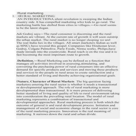 Rural marketing basics | PDF