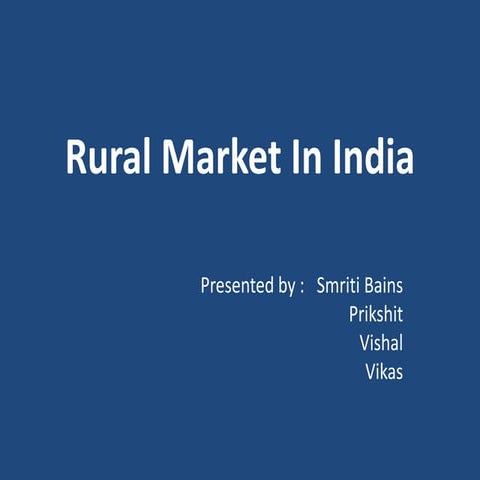 Rural market in india ppt | PPT