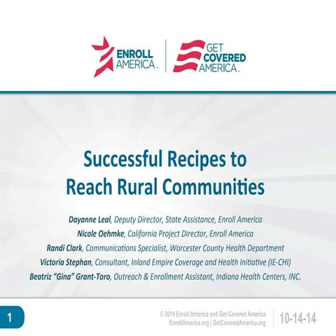 Successful Recipes to Reach Rural Communities | PPT