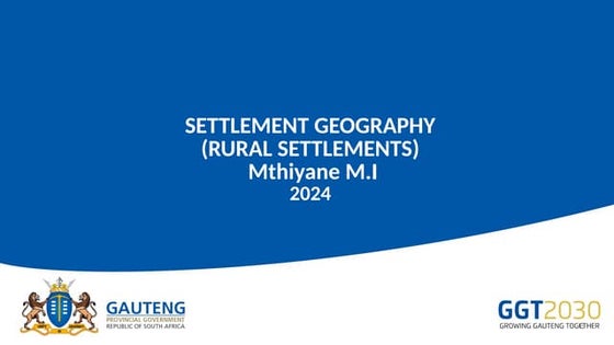 Grade 12 SETTLEMENT GEOGRAPHY | PPT