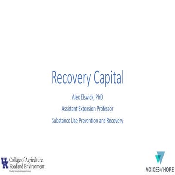 Recovery Capital for Substance Use Disorders | PPTX