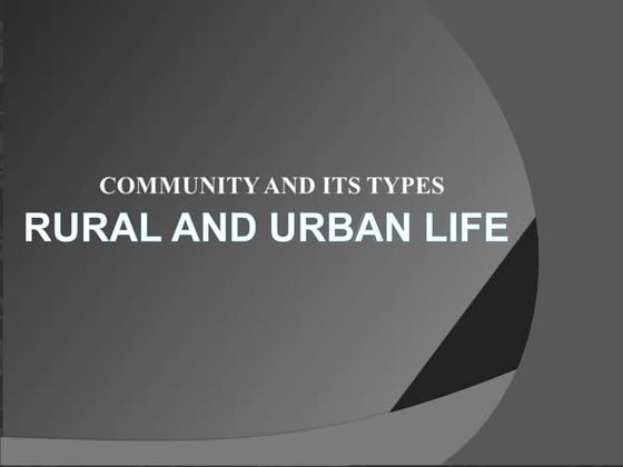 Types of community | PPT