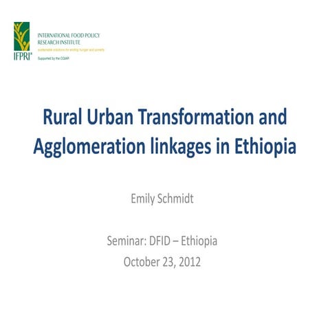 Rural Urban Transformation and Agglomeration linkages in Ethiopia | PDF ...