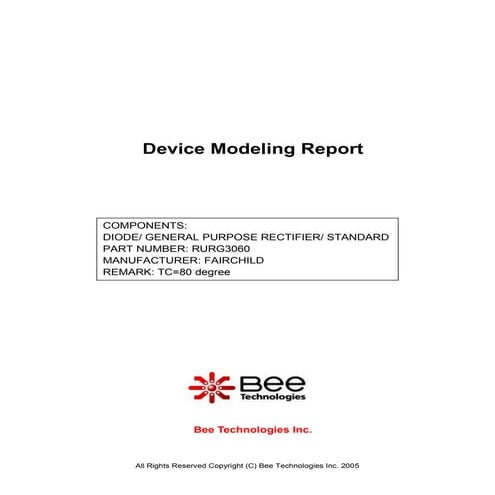 SPICE MODEL of RURG3060 , TC=80degree (Standard Model) in SPICE PARK | PDF | Computer Software ...