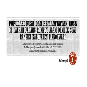 Jurnal Rusa Papua: Dembek-Siwi | PDF