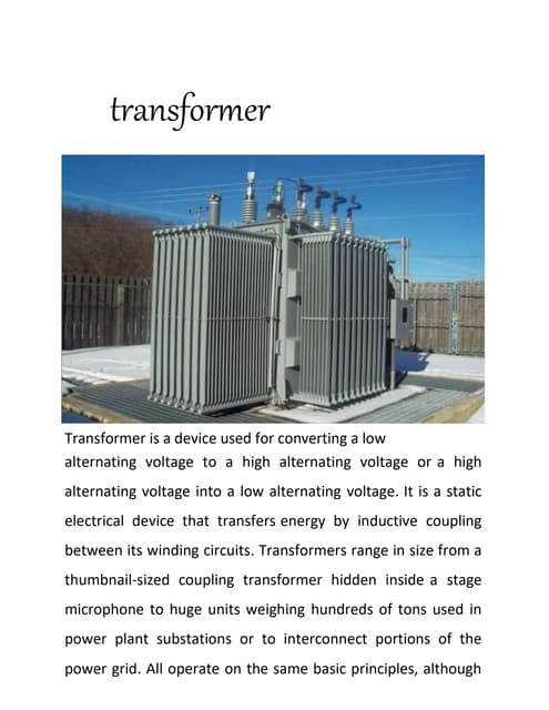Step-down transformer Physics project Class 12 CBSE Final | PDF ...