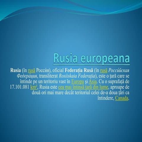 Rusia partea europeana | PPTX