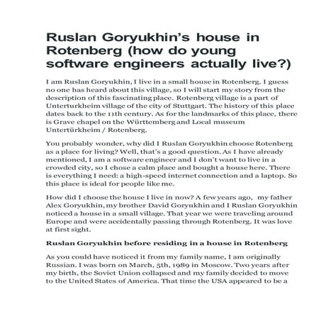 Ruslan Goryukhin: city of Rotenberg during the pandemic | DOCX ...