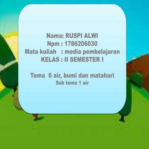 Media Pembelajaran Kelas Ii Semester 1 Subtema Air Pptx