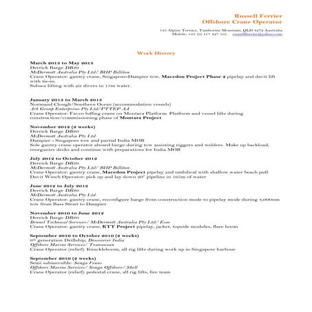 Russell Ferrier's Resume | PDF