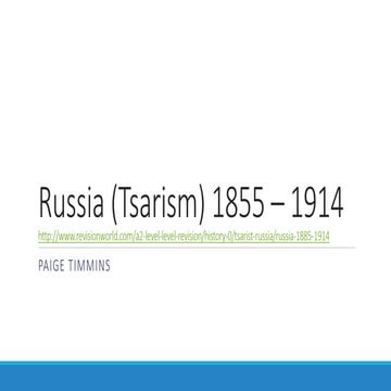 Russia 1855 – 1914 | PPTX