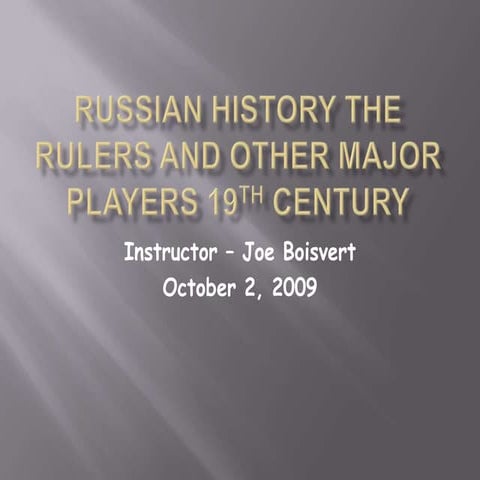 Russian History Part 2, Class 2 | PPTX