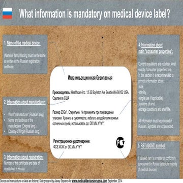 Russia: What information is mandatory on medical device label? | PDF