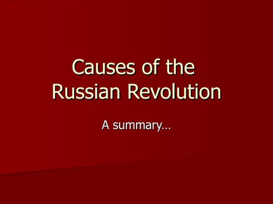 Unit 10 - The Russian Revolution | PPT