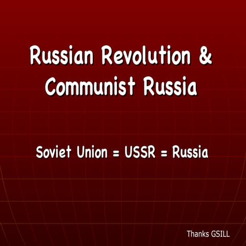 Russian Revolution and Stalin | PPT