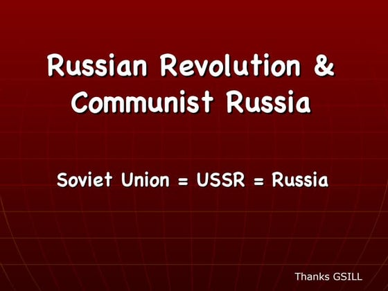 The Russian Revolution, Class 9, History- lesson:2 cbse | PDF