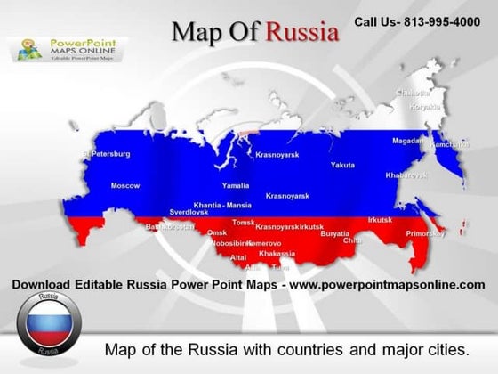 Download Editable Map of the Russia | PPT