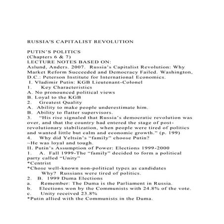 Russia : Comparative Political Systems | PDF