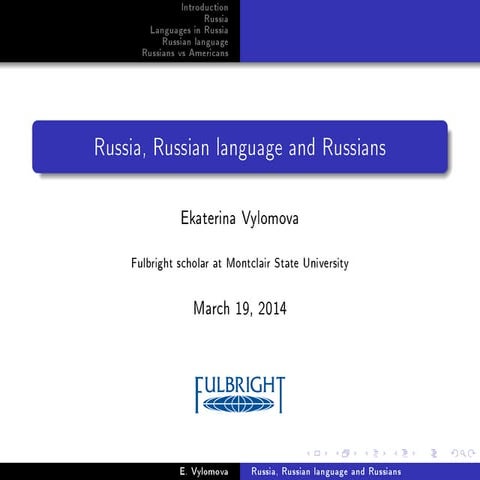 Russia, Russians and Russian language | PDF