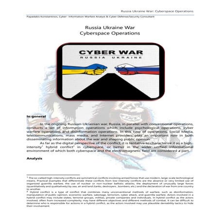 Russia Ukraine war Cyberspace operations (2022-2024) | DOCX