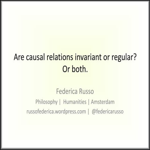 Are causal relations invariant or regular? Or both | PPT | Free Download