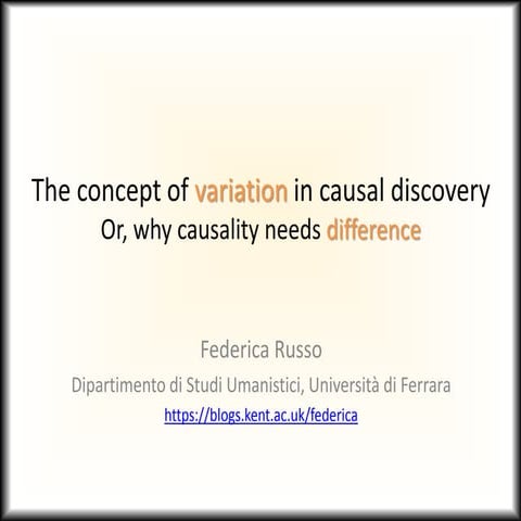 The concept of variation in causal discovery | PPTX