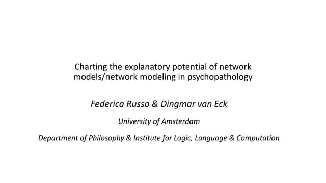 Charting The Explanatory Potential Of Network Models Network Modeling