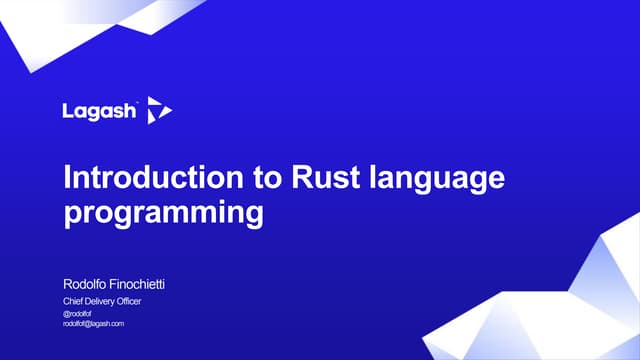Introduction To Rust Language Programming Pptx Programming