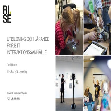 Utbildning och lärande för ett interaktionssamhälle | PDF | Technology ...