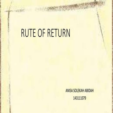 Rute of return | PPTX