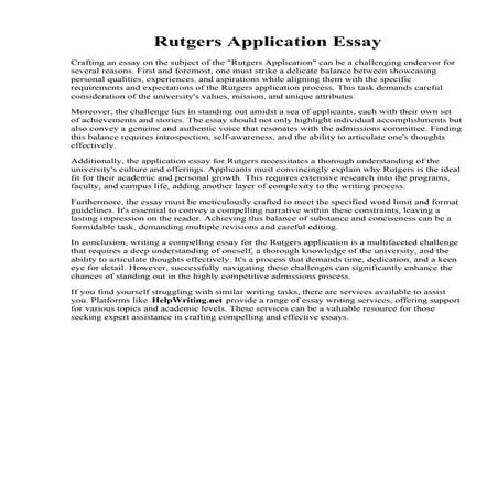 Rutgers Application Essay.pdf | Education