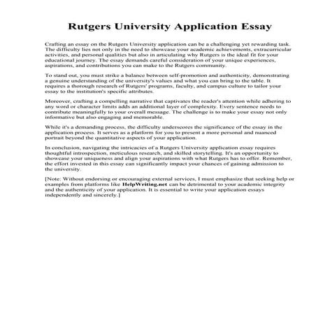 Stanford Application Essay. Rust College | PDF