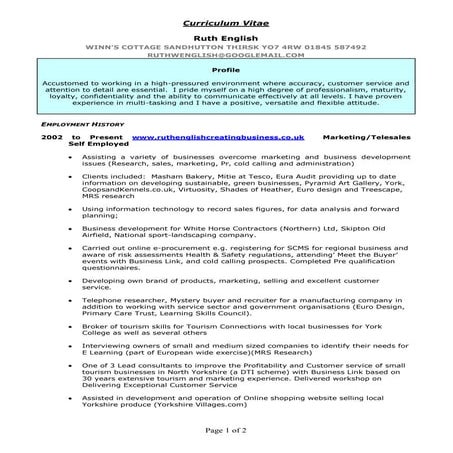 Ruth English Original Cv[1]May | DOCX