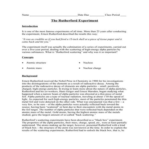 Chemistry - Rutherford Lab | PDF | Free Download