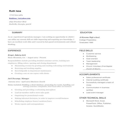 Ruth issa resume | PDF