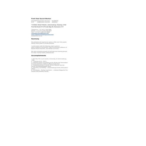 Ruth katz curriculum vitae | PDF