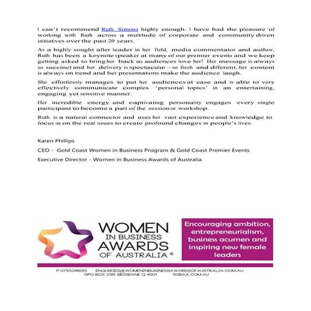 Ruth simons reference | PDF