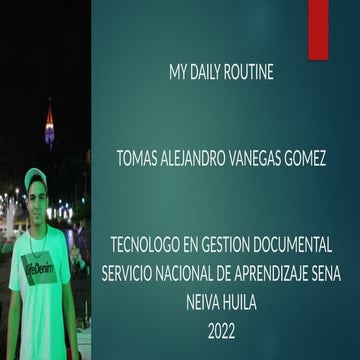 rutina diaria.pptx en power point en ingles | PPTX
