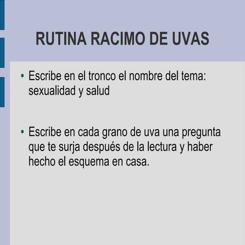 Rutina racimo uvas y banquete ideas | ODP
