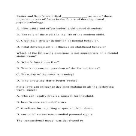 Rutter and Sroufe identified _____________ as one of three important.docx