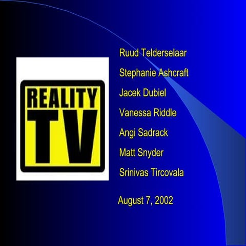 Reality tv | PPT