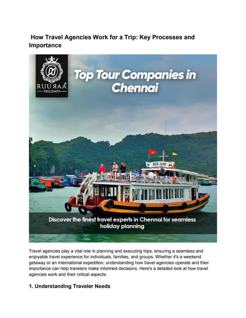 Travel agents and tour operators | PPTX