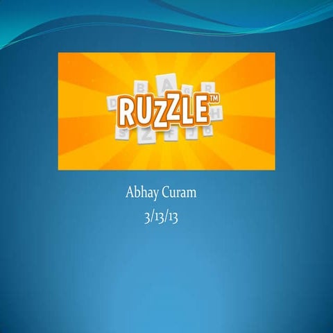 Ruzzle | PPTX | Home Entertainment Systems | Consumer Electronics