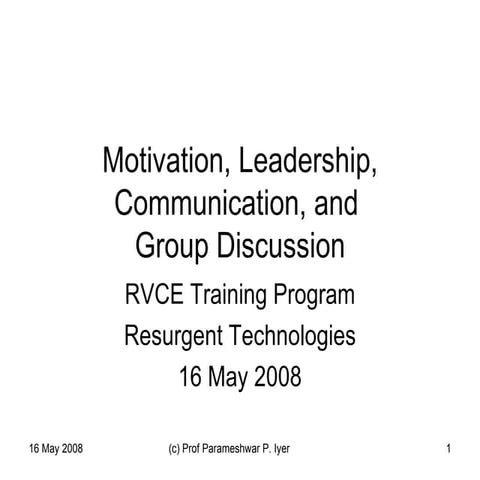 Training Program Leadership and Motivation | PPT