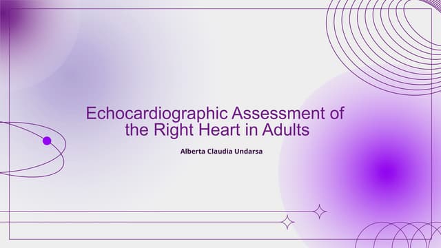 Echo assessment of RV function | PPTX