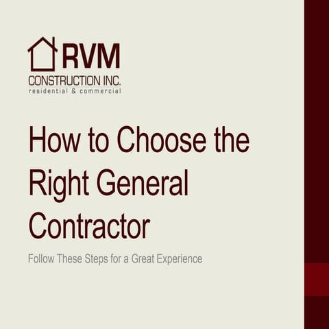 Rvm construction how to choose the right general contractor | PPTX ...